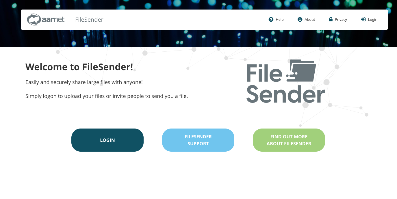 Log in and out of FileSender – AARNet Knowledge Base